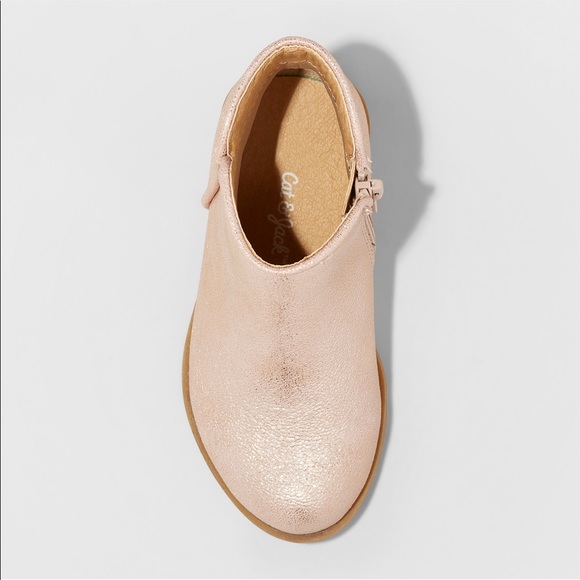 Shoes | Toddler Girls Rose Gold Metallic Ankle Boots New | Poshmark